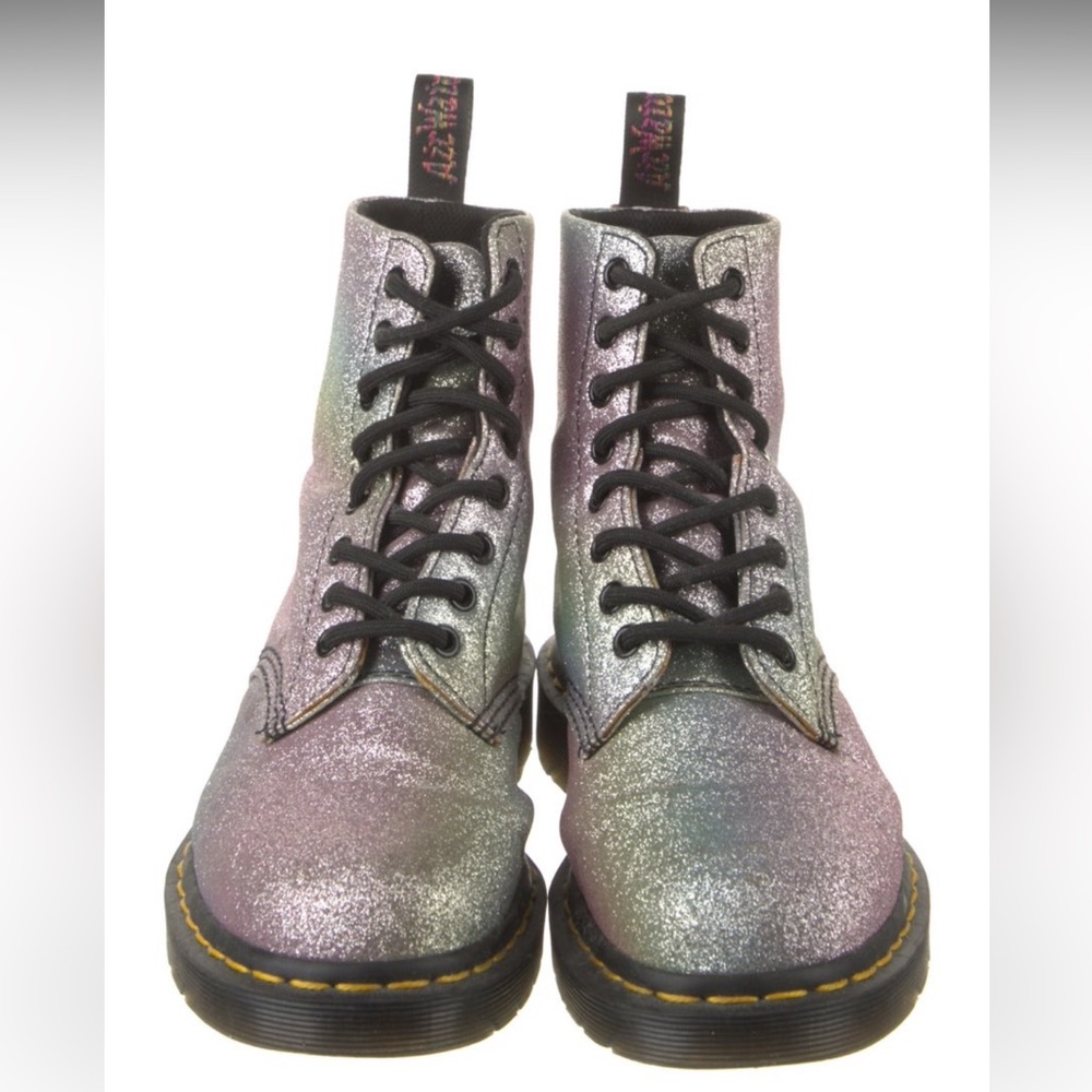 Doc Martens 1460 Pascal Rainbow Glitter Combat Boots - Gem